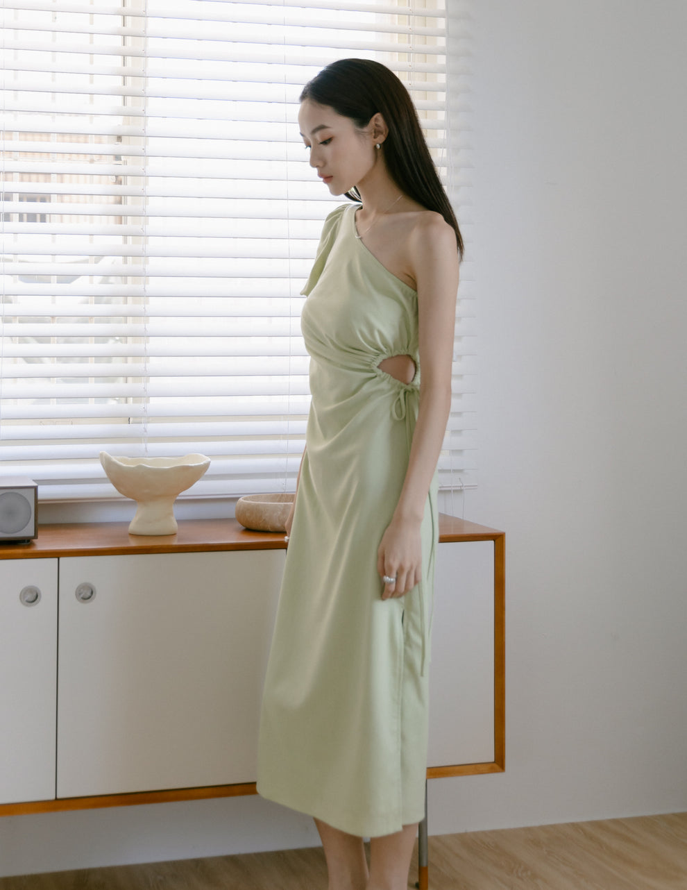 Meera Cutout Toga Dress in Sage